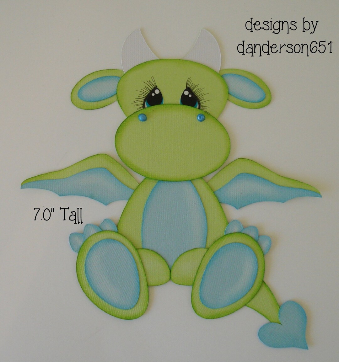 Scrapbook Dragon Blue Boy Kids Animals Title Die Cut A Premade Paper ...