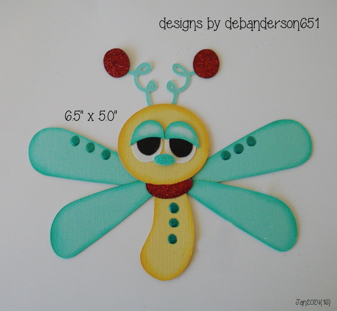Scrapbook Bugs Dragonfly Title Die Cut A Premade Paper Piecing for ...
