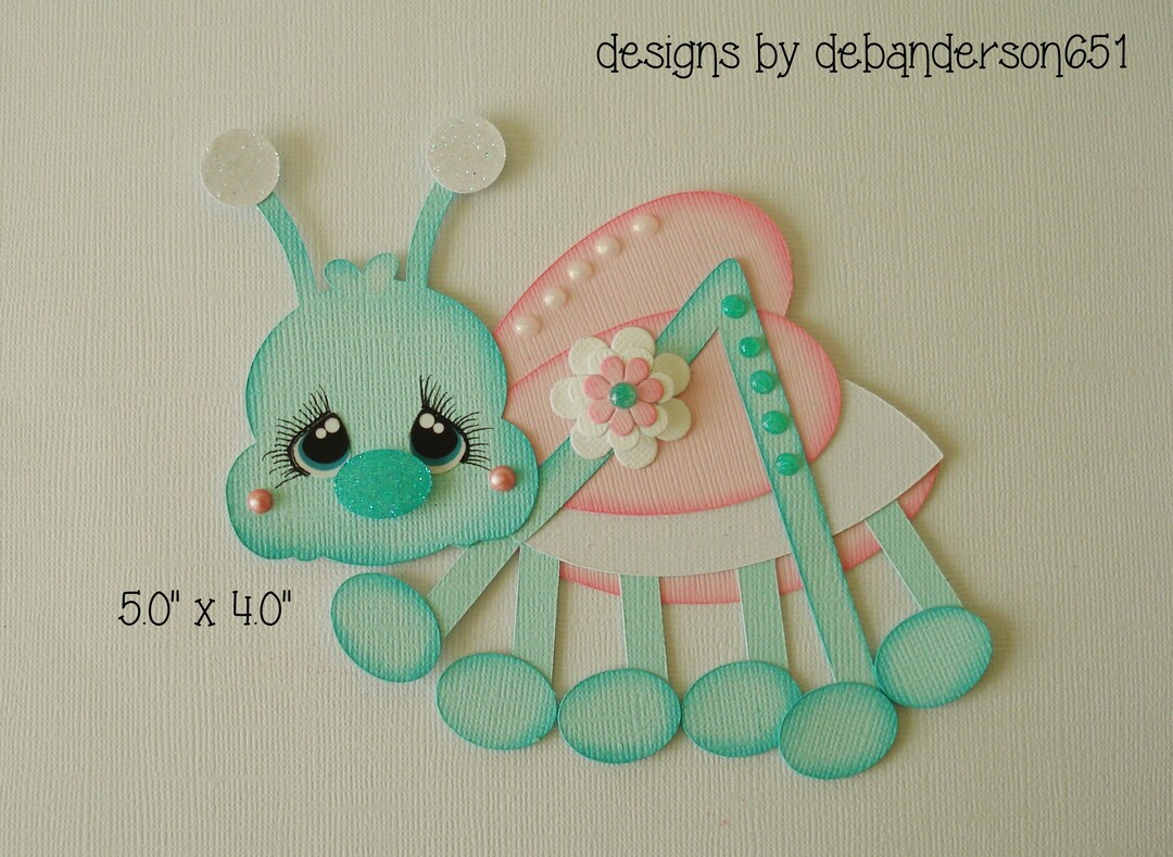 Scrapbook Bugs Grasshopper Flowers Kids Title Die Cut A Premade Paper ...