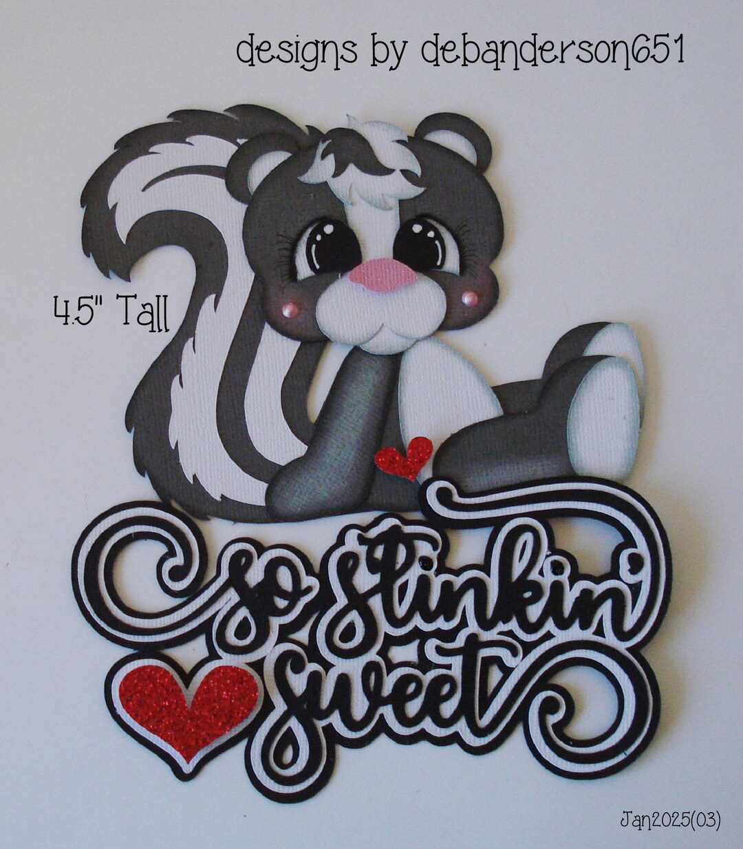 Scrapbook so Stinkin' Sweet Skunk Animals Love Title Die Cut A Premade ...