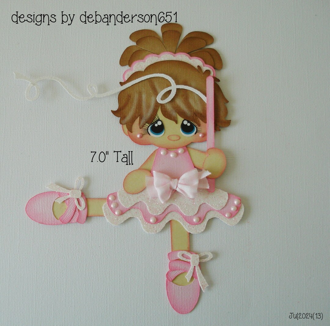 Scrapbook Ballerina Dance Girls Title Die Cut A Premade Paper Piecing ...