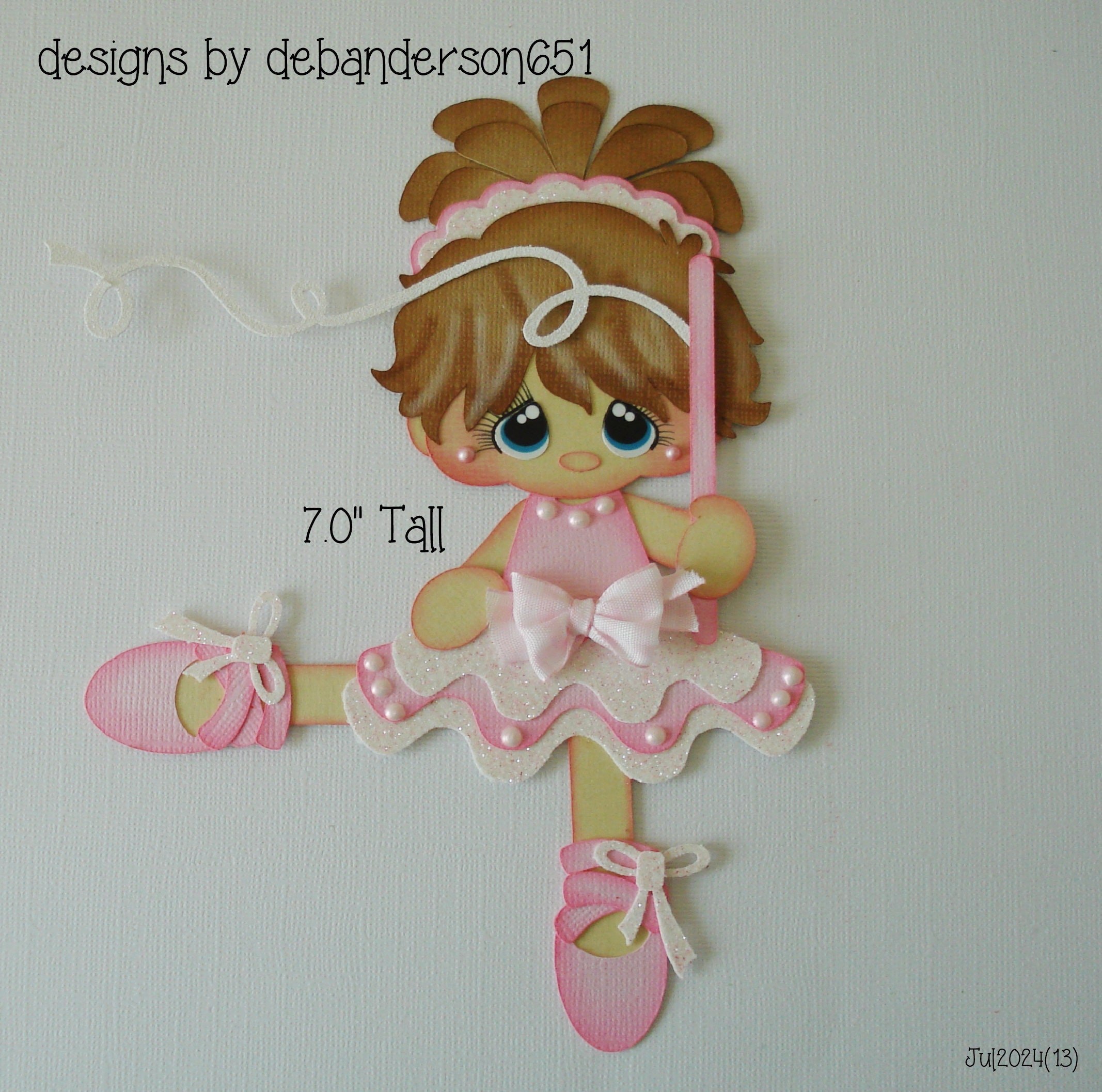 Scrapbook Ballerina Dance Girls Title Die Cut A Premade Paper Piecing ...