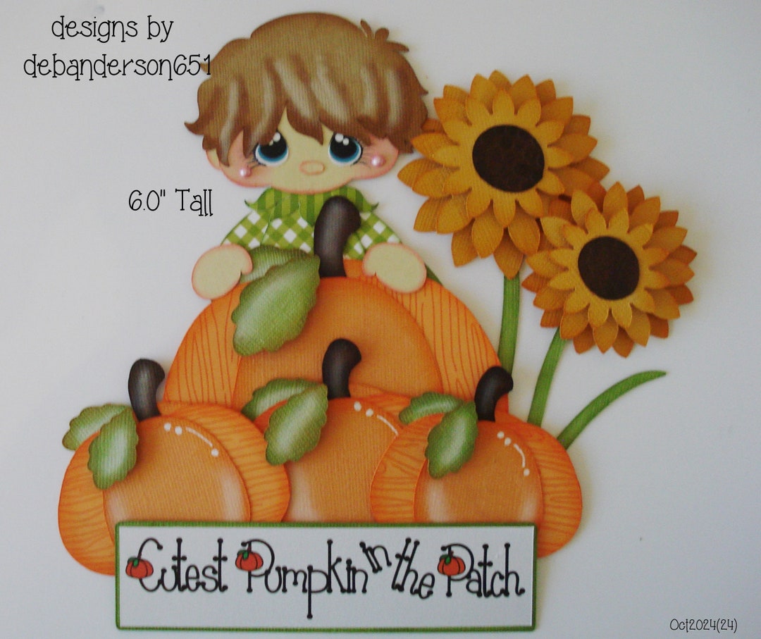 Scrapbook Pumpkin Patch Pumpkins Fall Boy Die Cut A Premade Paper ...