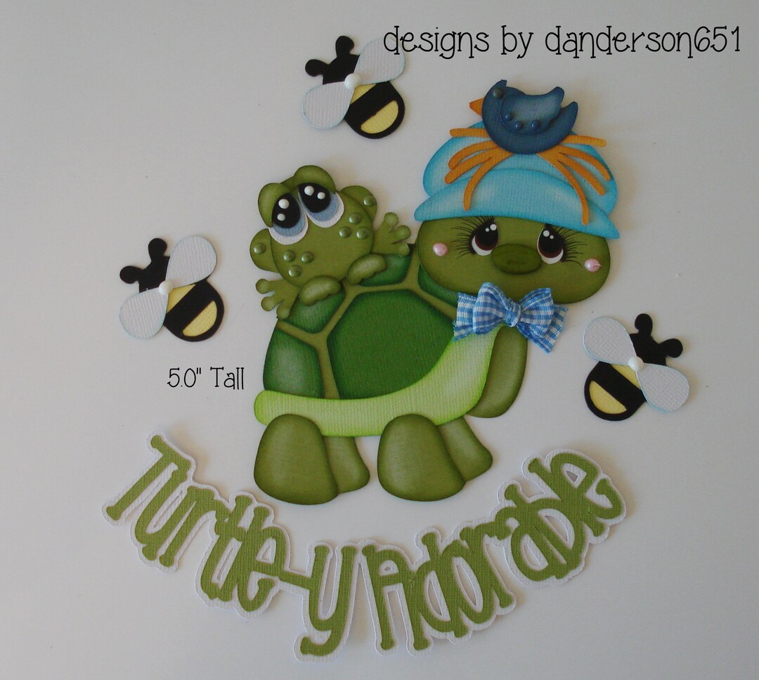 Scrapbook Turtle-y Adorable Turtle Boy Kids Title Die Cut A Premade ...