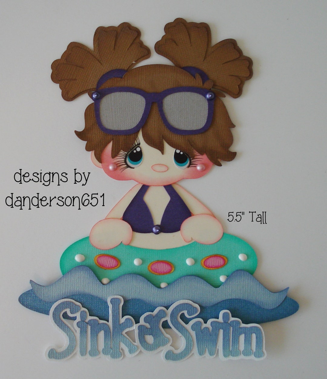 Swim Floating Girls Summer Lake Swimming Kids Paper Piecing Premade for ...