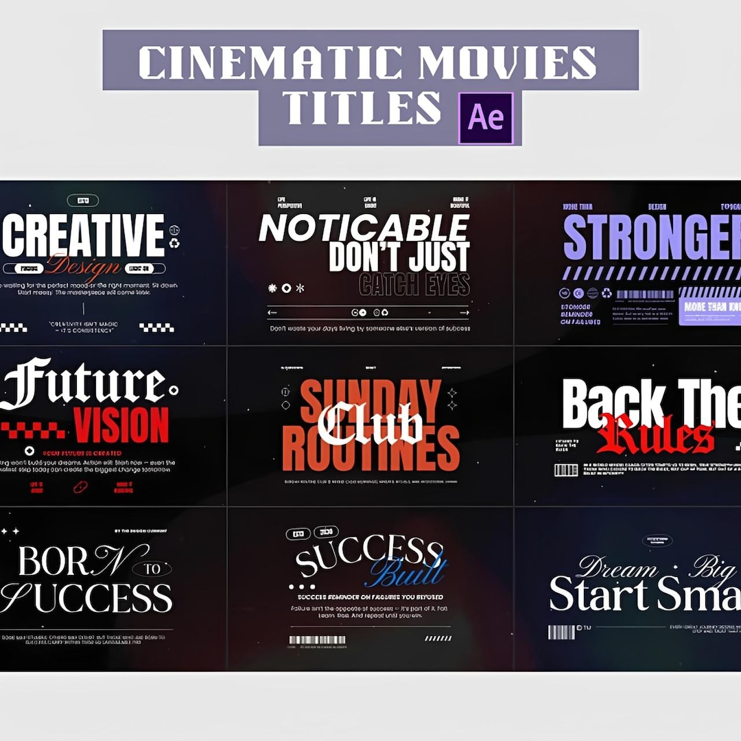Cinematic Titles After Effects Templates | Movie Style Text Animations ...