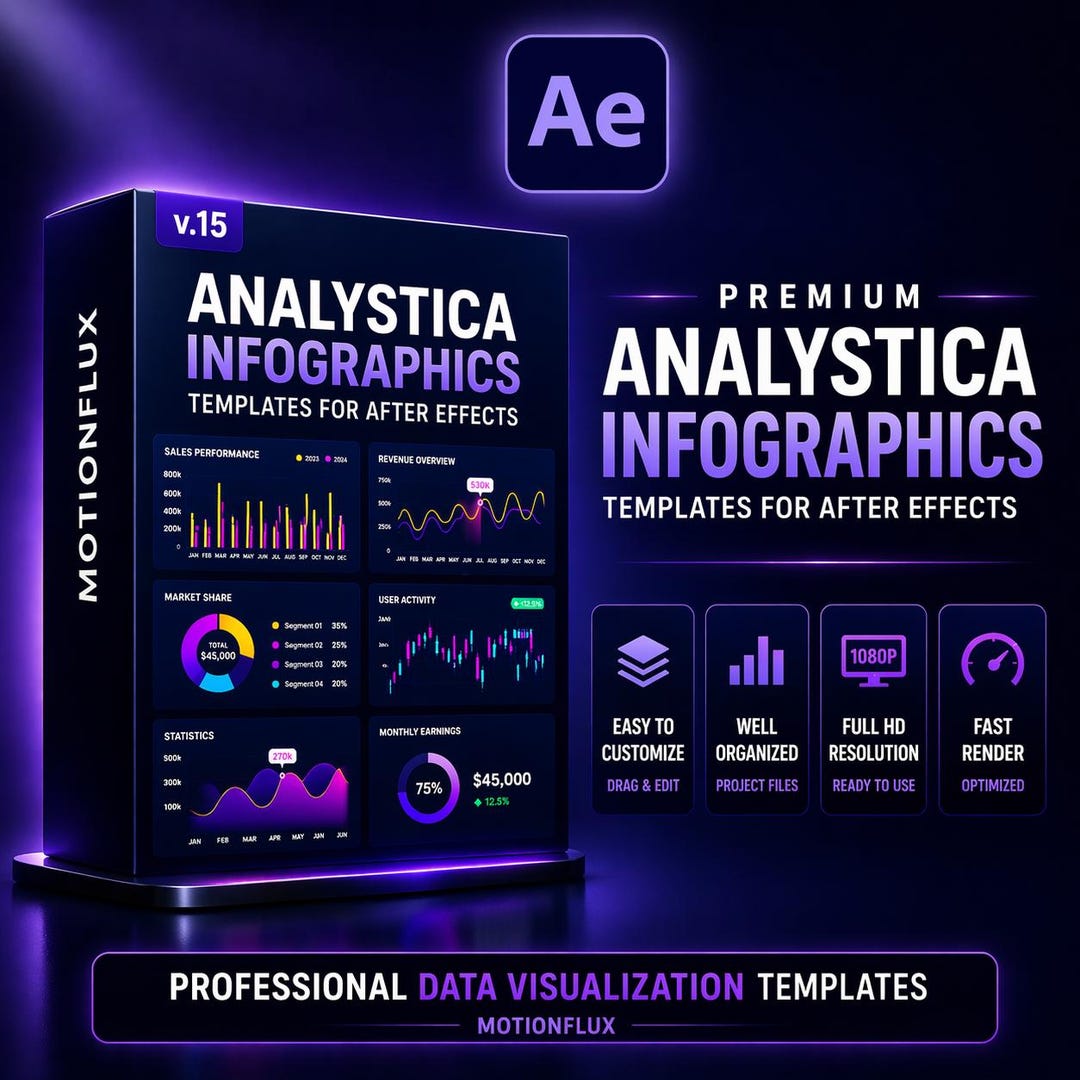 After Effects Infographics Pack: Animated Charts, Graphs, Data Visuals ...