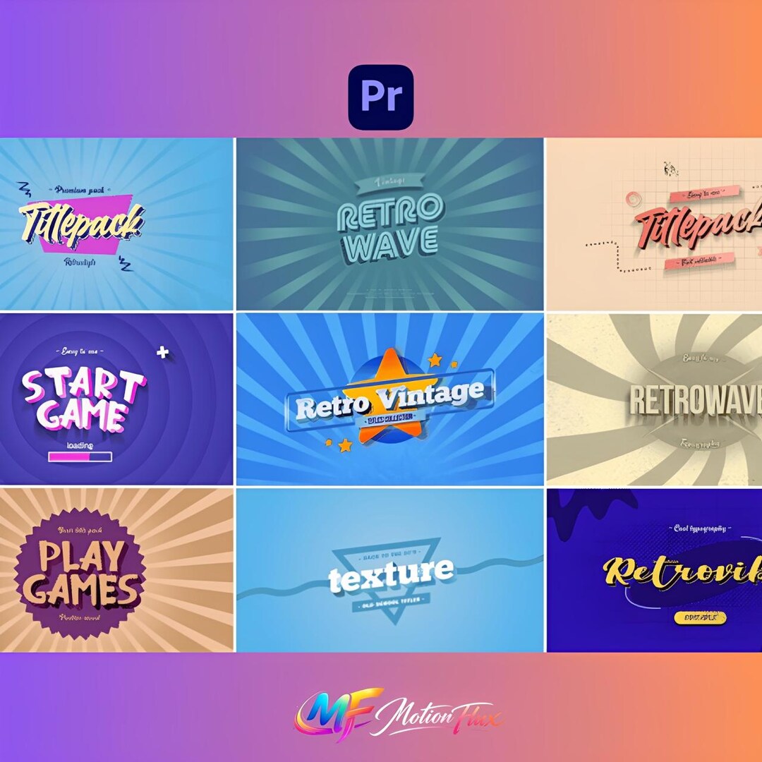 Premiere Pro Retro Titles MOGRT | Animated Video Title Templates ...