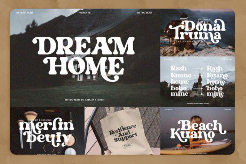 Retro Fonts Collection: Y2K, 70s, 80s Serif Script Typeface Bundle ...