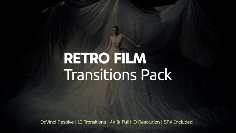 Retro Film Transitions, 4K Vintage Effects for Davinci Resolve (digital ...