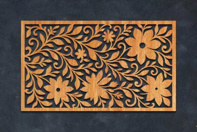 Laser Cut Floral Panel SVG Bundle | CNC Wall Art Patterns for Glowforge ...