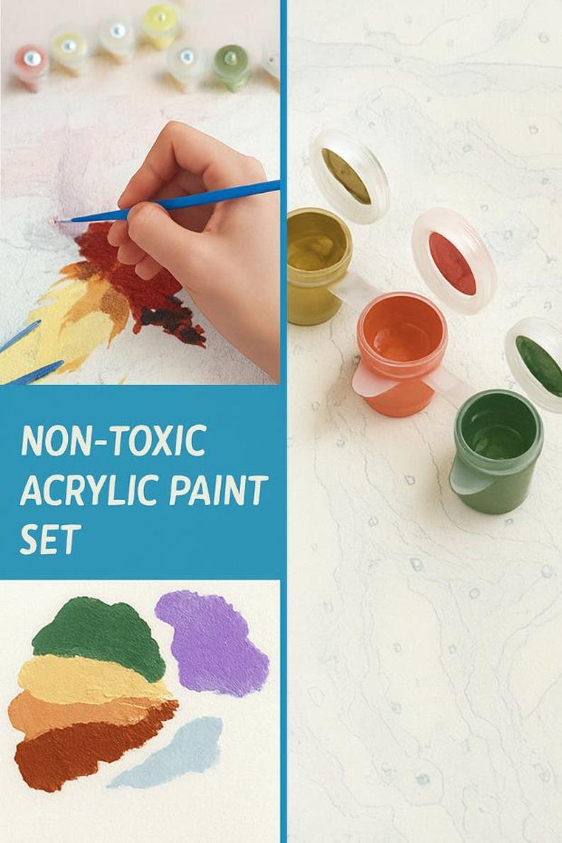 Framed Cats Paint by Numbers Kit – DIY Kitten Acrylic Painting (16x20in ...