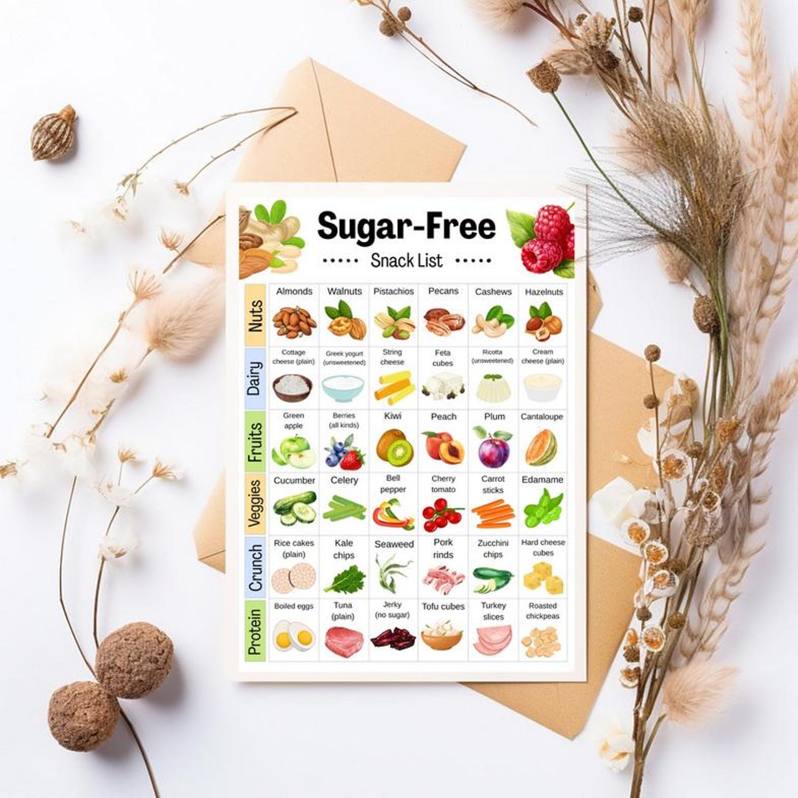 Sugar Free Snack List, Low Sugar Snack Ideas List, Sugar Free Food List ...