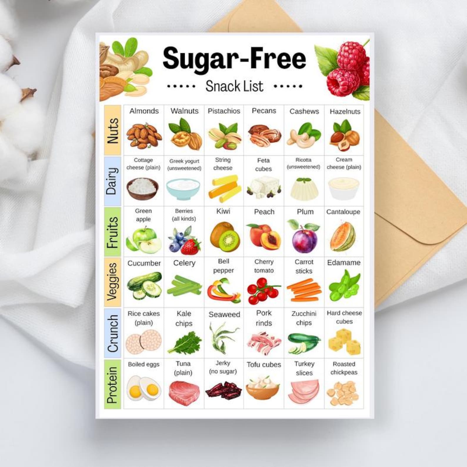 Sugar Free Snack List, Low Sugar Snack Ideas List, Sugar Free Food List ...