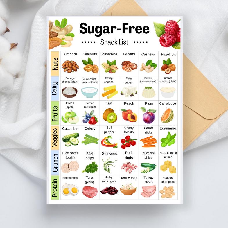 Sugar Free Snack List, Low Sugar Snack Ideas List, Sugar Free Food List ...