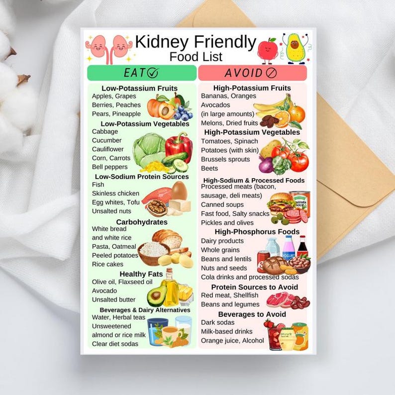 Kidney Friendly Food Chart, Kidney Diet Food List, Kidney Diet Chart ...