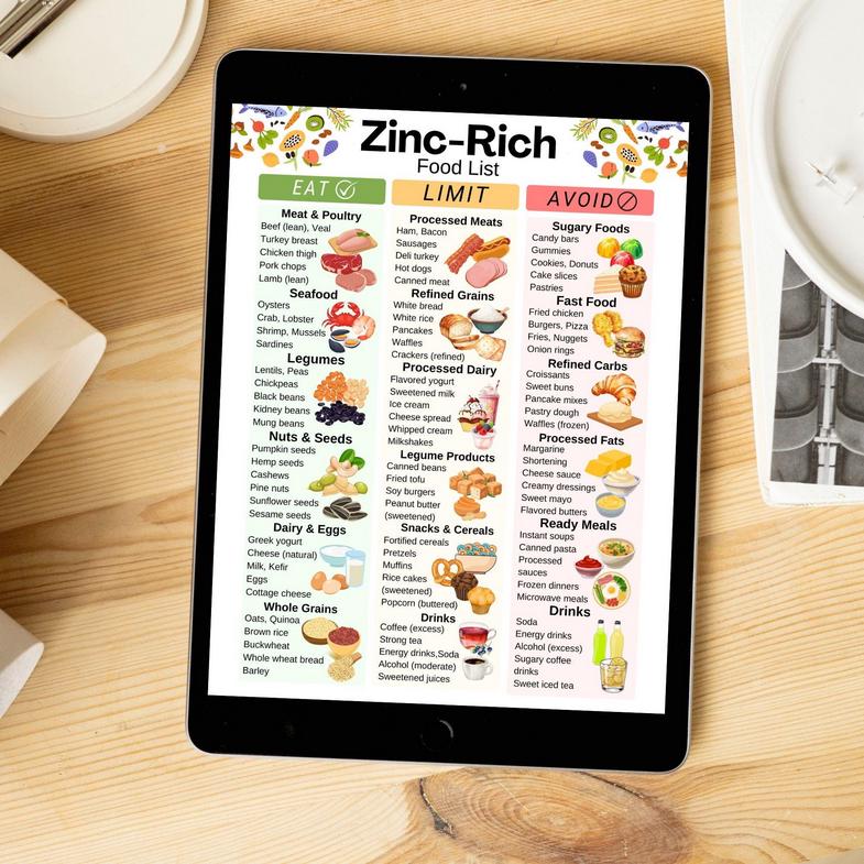 Zinc Rich Food List - High Zinc Food Sources Chart, Zinc Rich Grocery ...