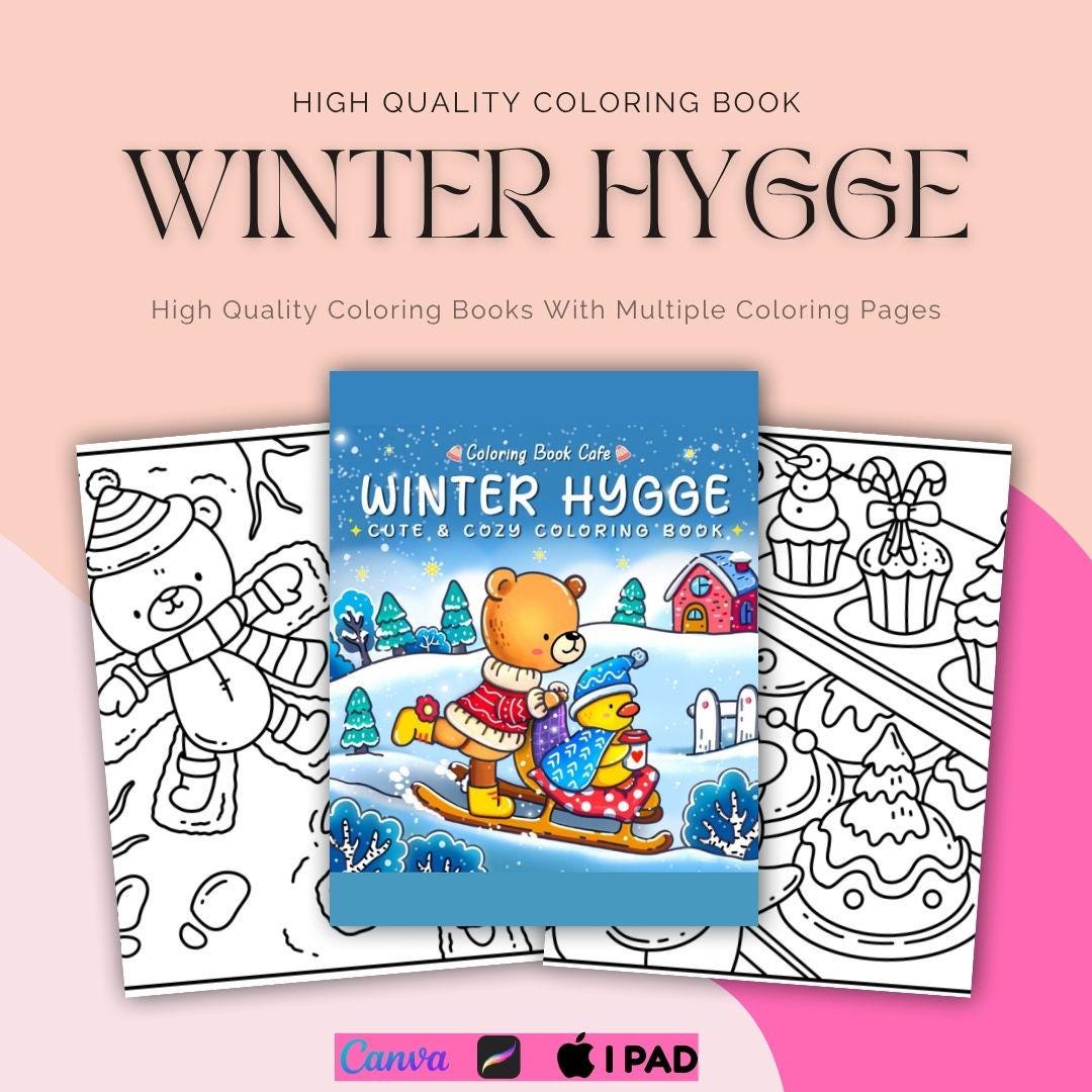 Coloring Book Winter Hygge, 30+ Bold and Easy Coloring Pages, Cute and ...