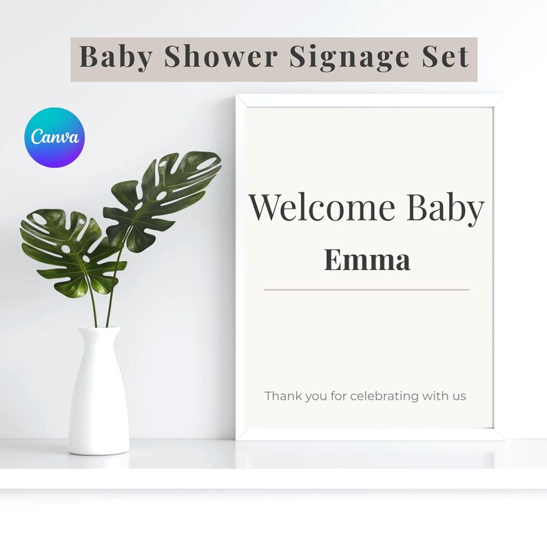 Editable Baby Shower Sign Set | Neutral Baby Shower Signs | Welcome ...