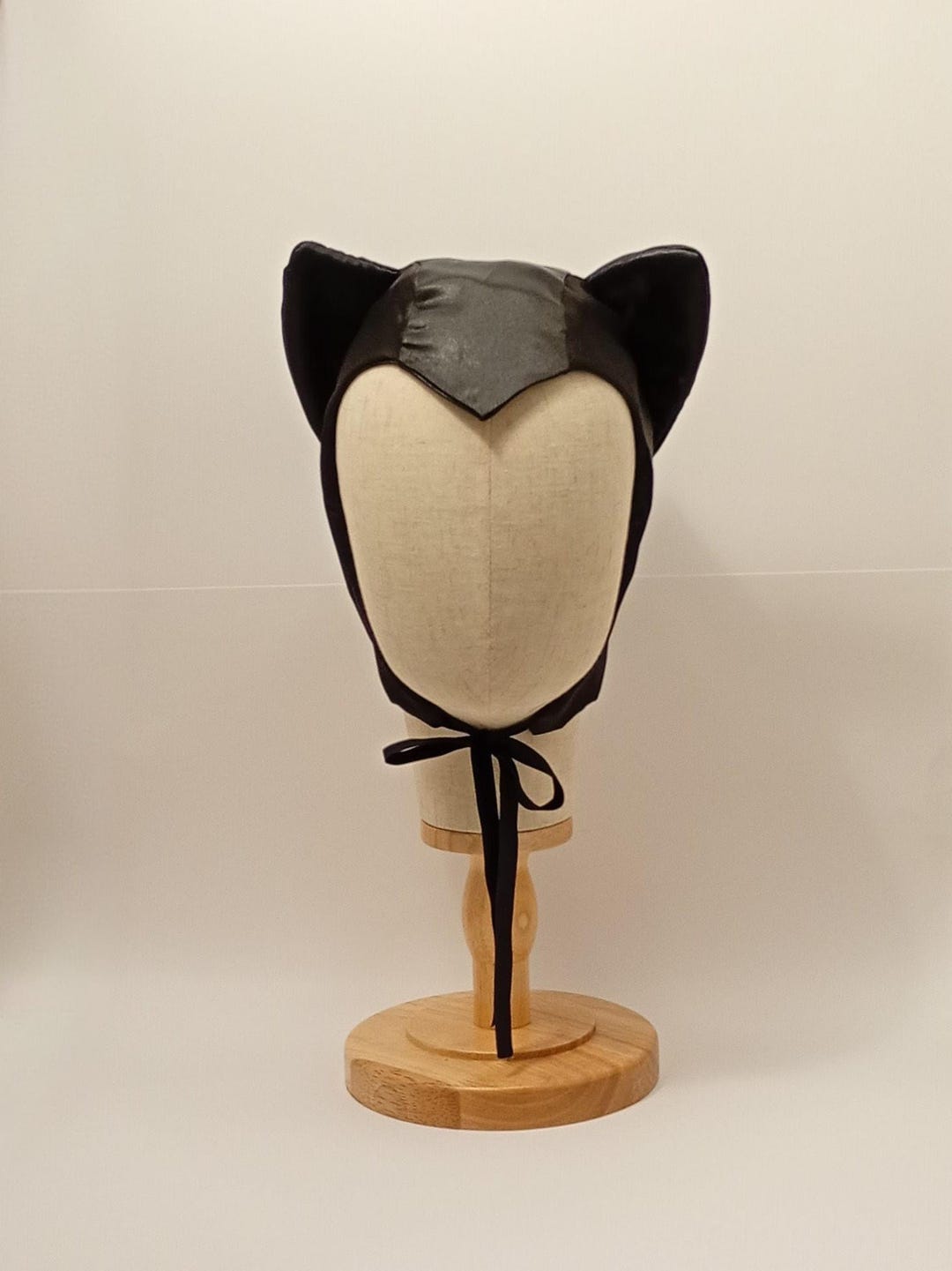 Black Satin Cat Bonnet Cap Hat - Etsy
