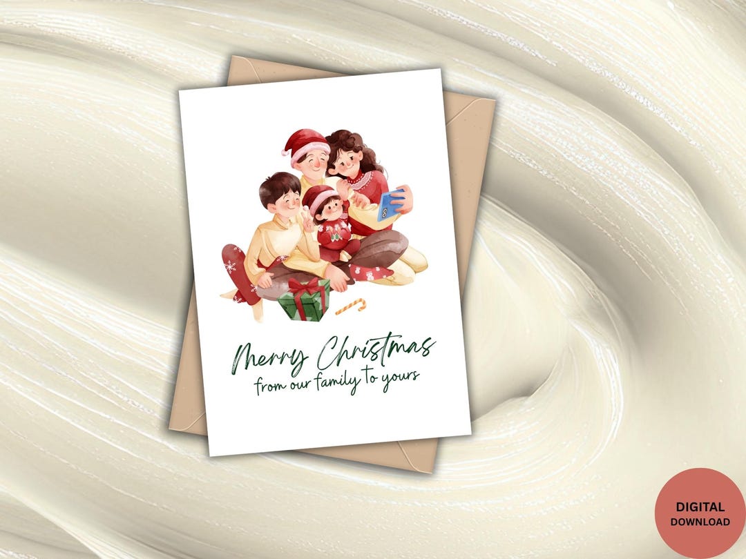 Family Christmas Card Printable, From Our Family to Yours Christmas ...