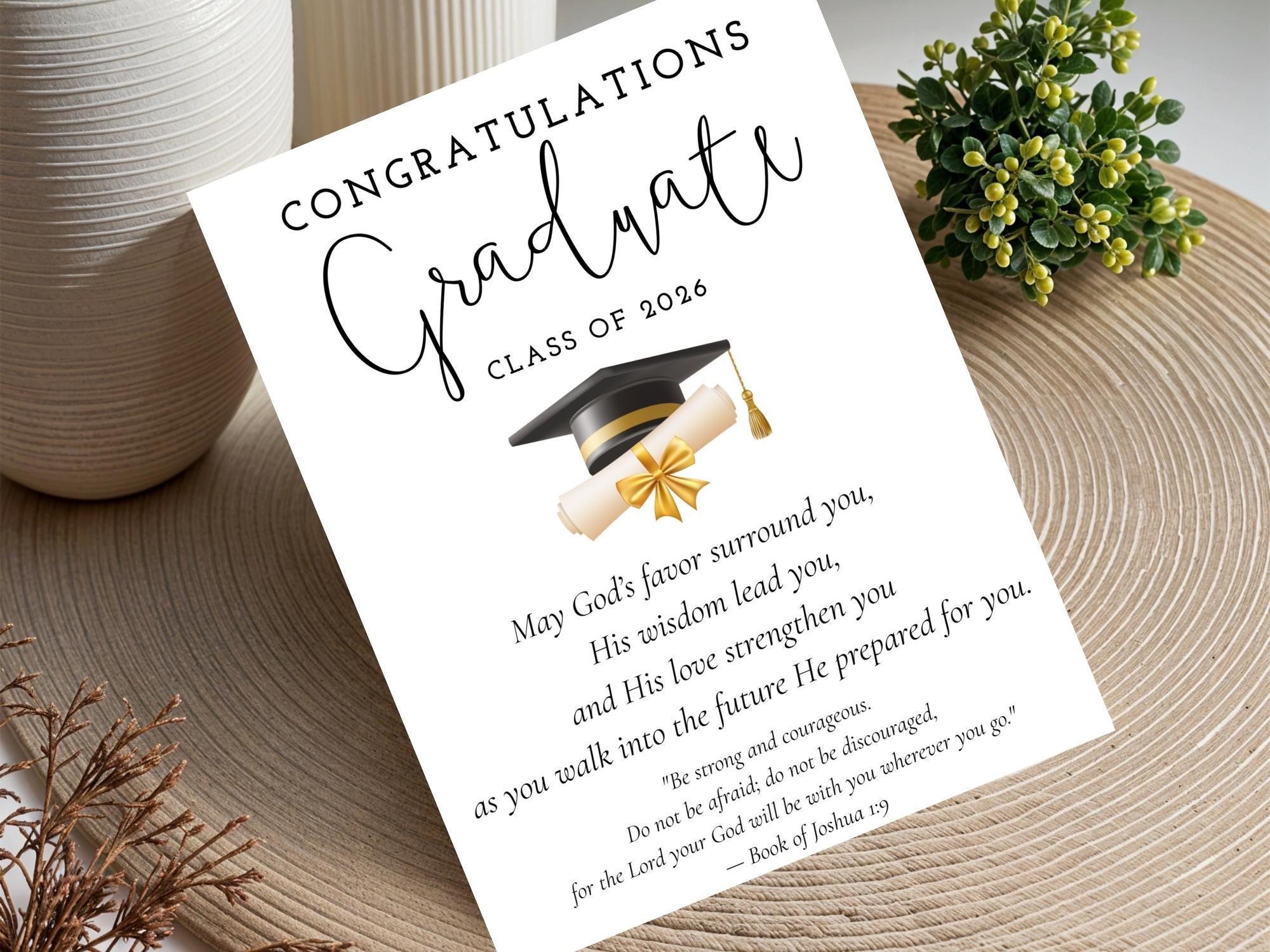 Christian Graduation Card 2026, Graduation Blessing Card, Religious ...