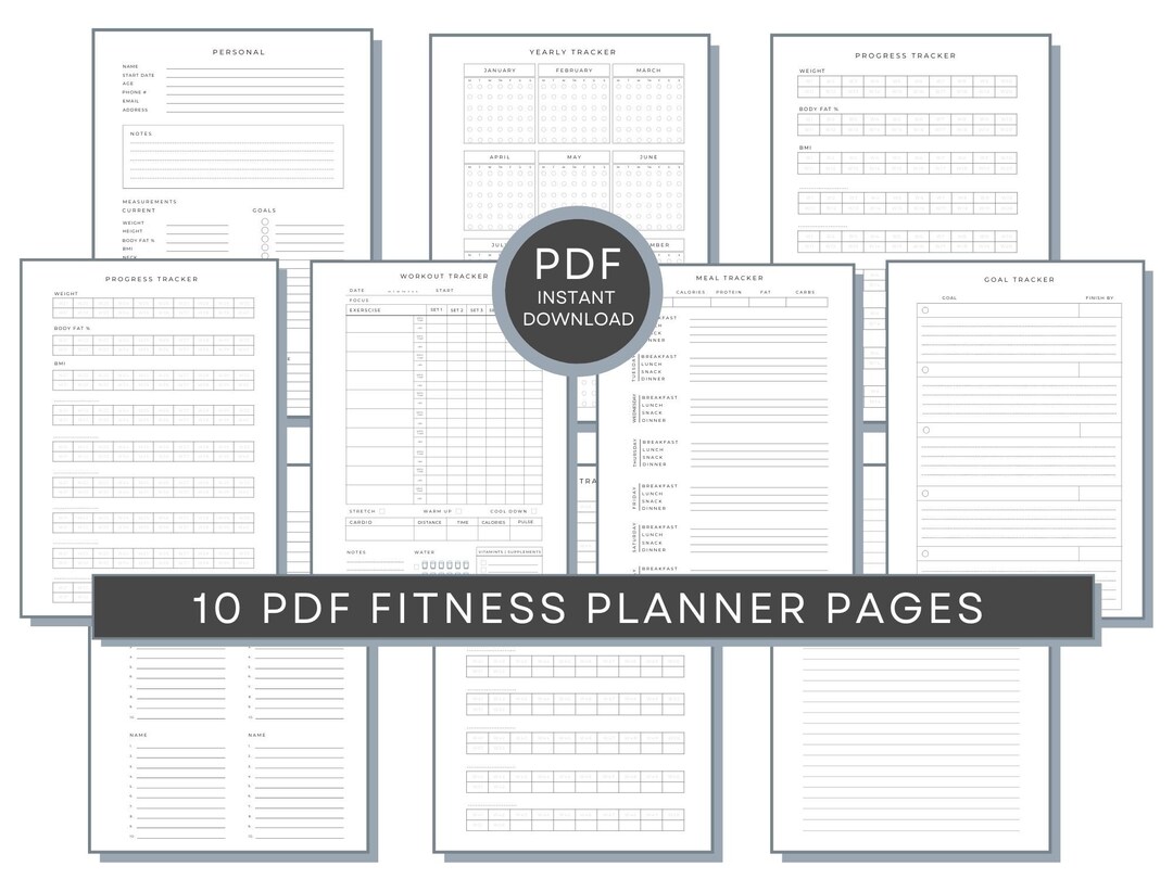 Workout Planner, 10 Page Fitness Planner, Health Planner, Fitness ...