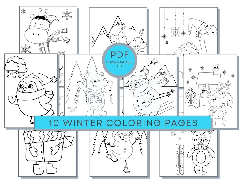 Winter Coloring Pages, Winter PDF Coloring, Winter Printables, Winter ...