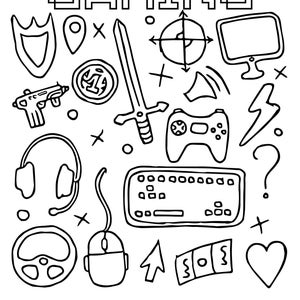 Gaming Coloring Pages, Gaming PDF, Gaming Printables, Gamer Coloring ...