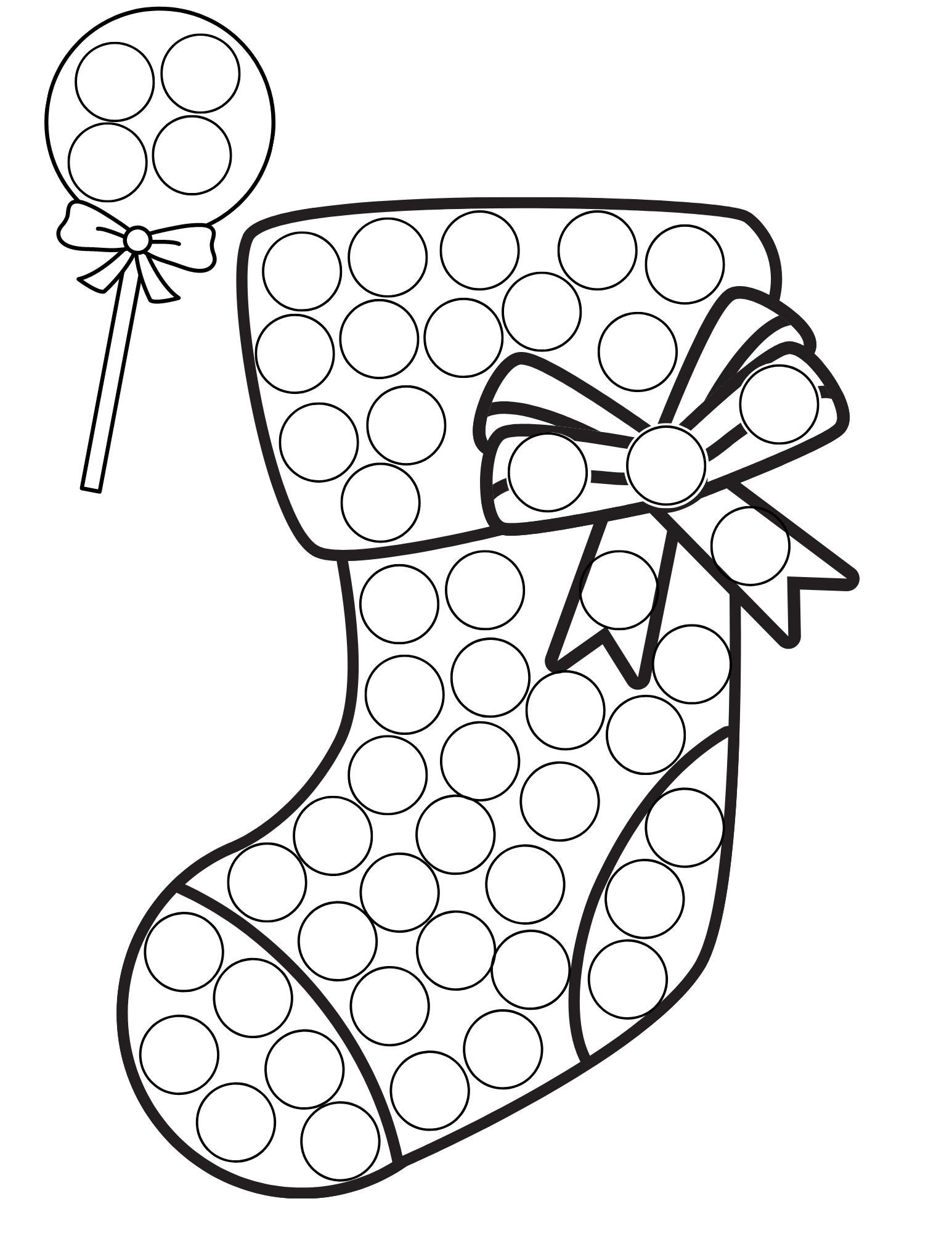 Christmas Dot Marker Coloring Pages, Do a Dot Christmas Painting ...