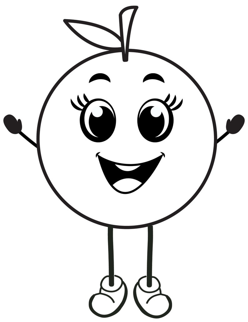 Cute Fruit Coloring Pages, Kawaii Food Printable, Funny Fruits Coloring ...