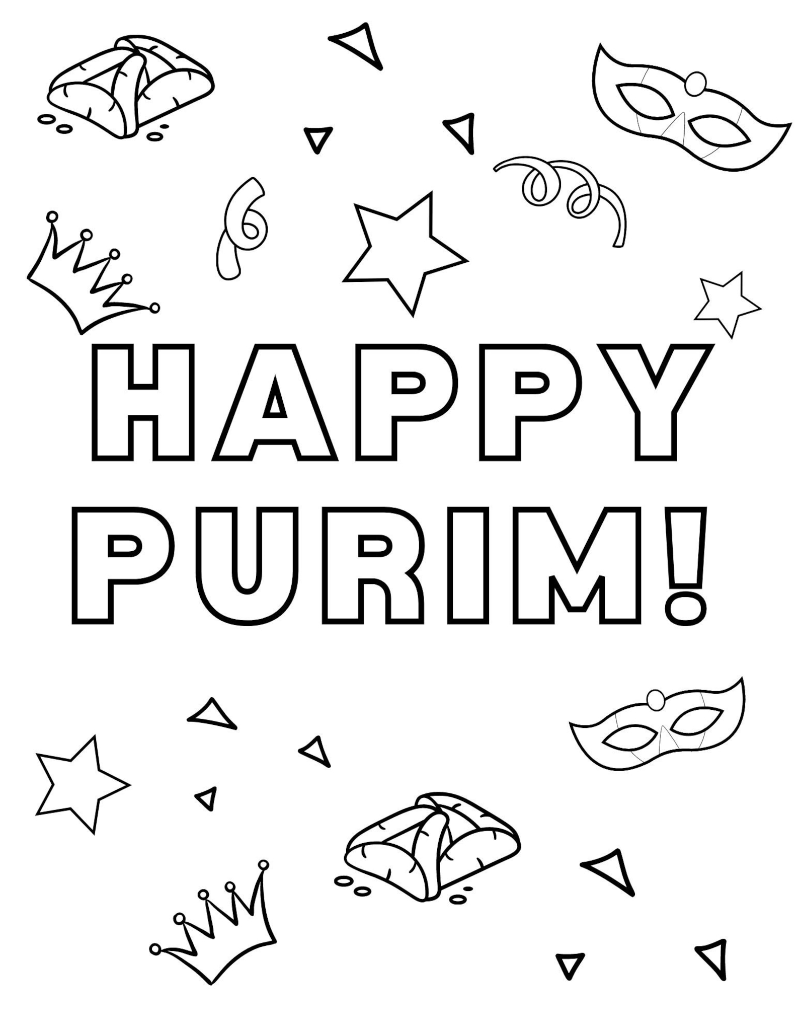Purim Coloring Pages, Purim Printables, Jewish Coloring Pages, Jewish ...