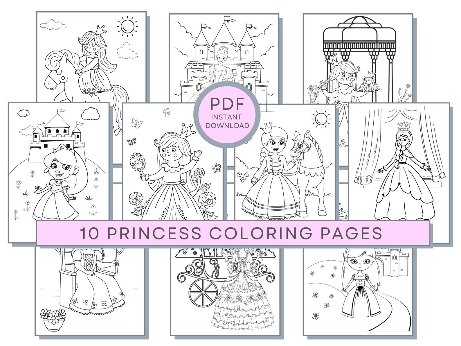 Princess Coloring Pages, Princess Printables, Princess Sheets, Princess ...