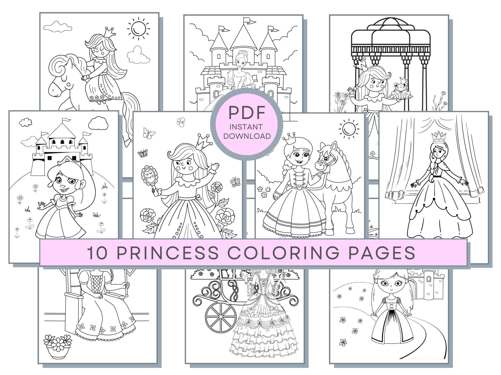 Princess Coloring Pages, Princess Printables, Princess Sheets, Princess ...