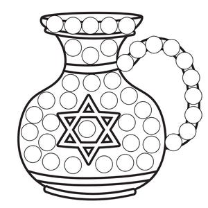 Hanukkah Dot Marker Coloring Pages, Hanukkah Do a Dot, Jewish Coloring ...