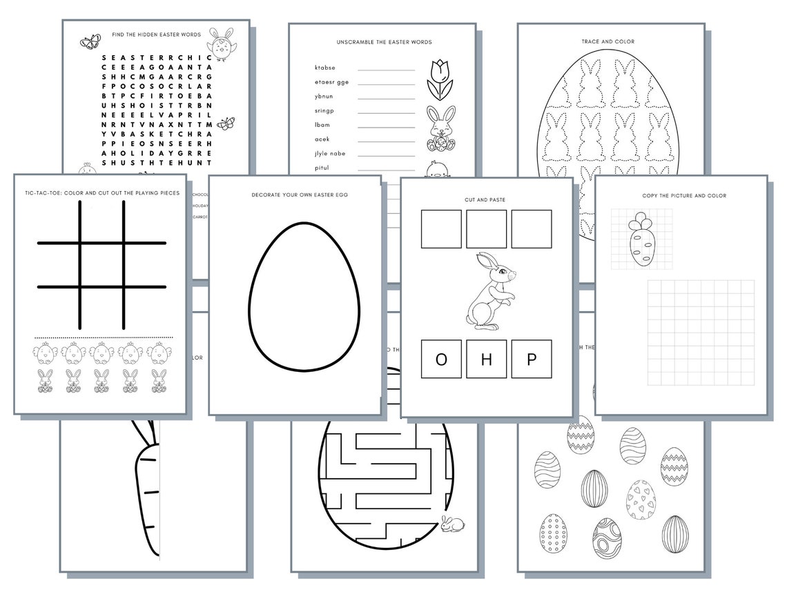 Easter Activity Pages, Easter PDF, Easter Printables, Easter Coloring ...