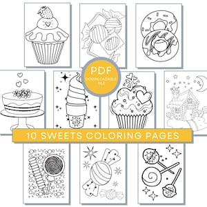 Sweets Coloring Pages for Kids, Sweets Printable, Coloring Pages of Ice ...