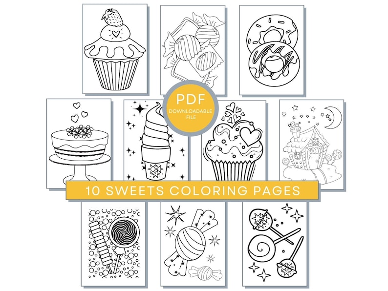 Sweets Coloring Pages for Kids, Sweets Printable, Coloring Pages of Ice ...
