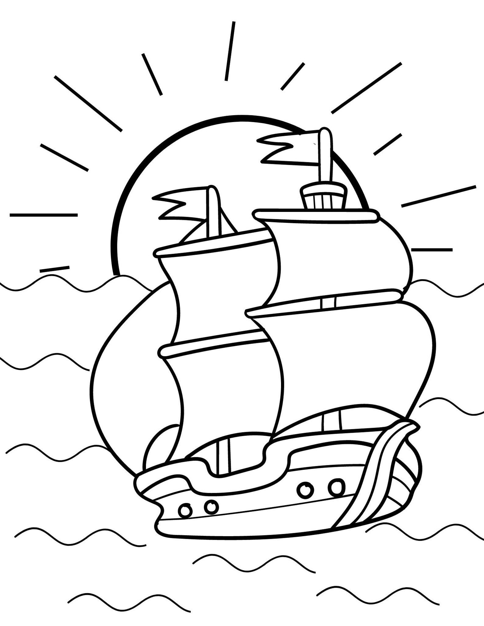 Ship Coloring Pages, Boat Coloring Pages, Ship PDF, Ship Printables ...