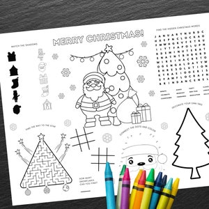 Christmas Placemat, Christmas Coloring Pages, Christmas Digital ...