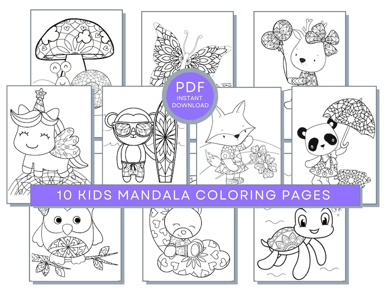 Mandala Animals Coloring Pages, Mandala Coloring for Kids, Mandala ...