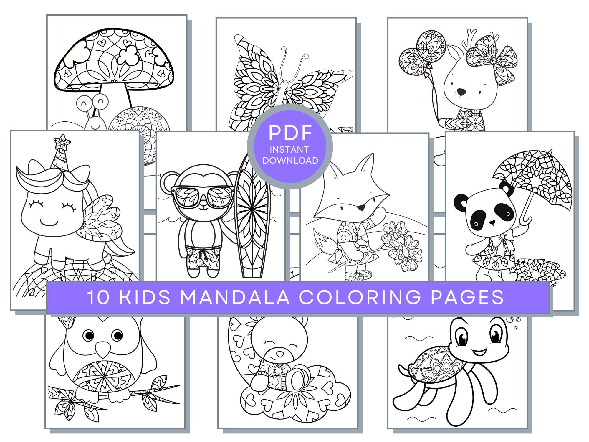 Mandala Animals Coloring Pages, Mandala Coloring for Kids, Mandala ...