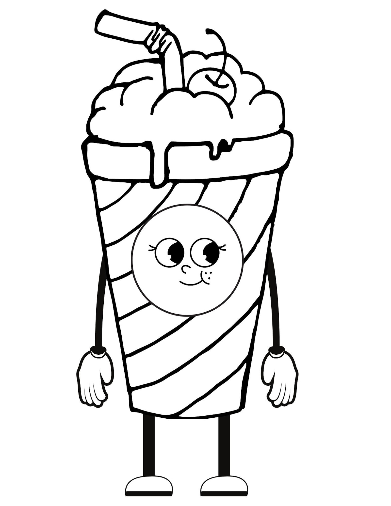 Cute Food Coloring Pages Kawaii Food Printable Funny Pizza Coloring Page Funny Food Coloring 