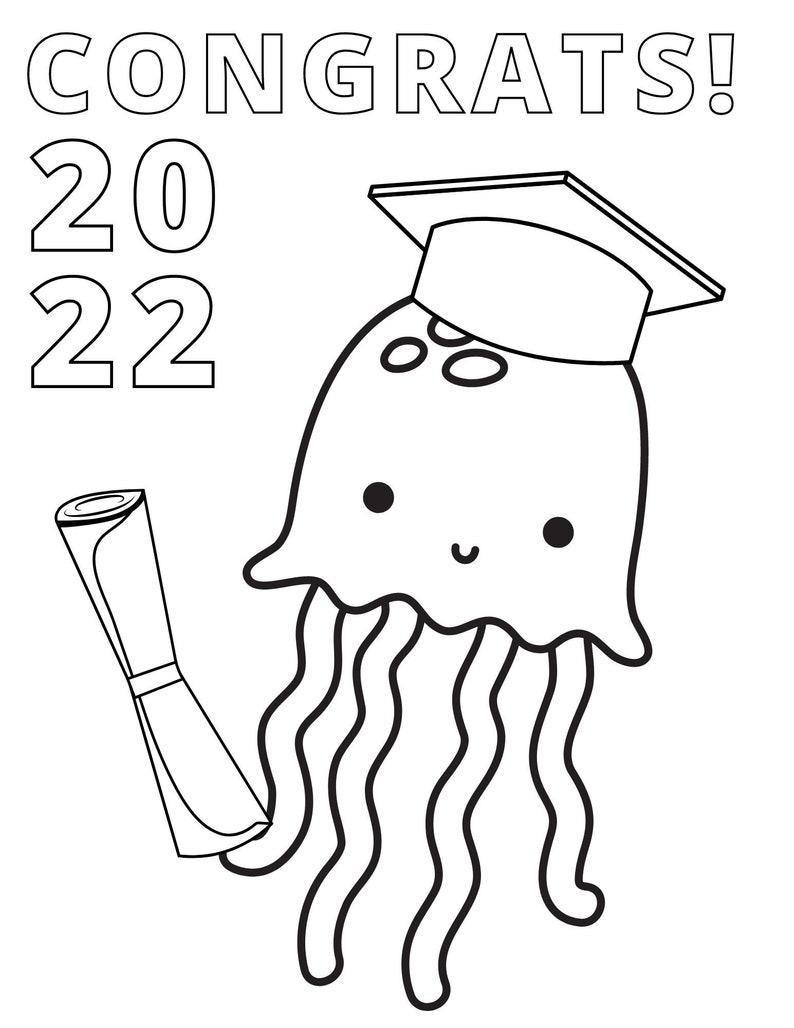 Graduation Coloring Pages Graduation PDF Graduation | Etsy