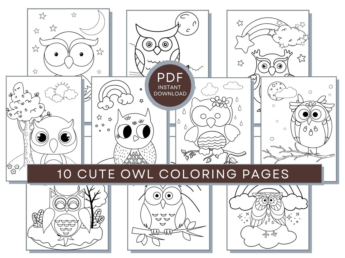 Owl Coloring Pages, Owl PDF Coloring Owl Printables, Owl Coloring ...