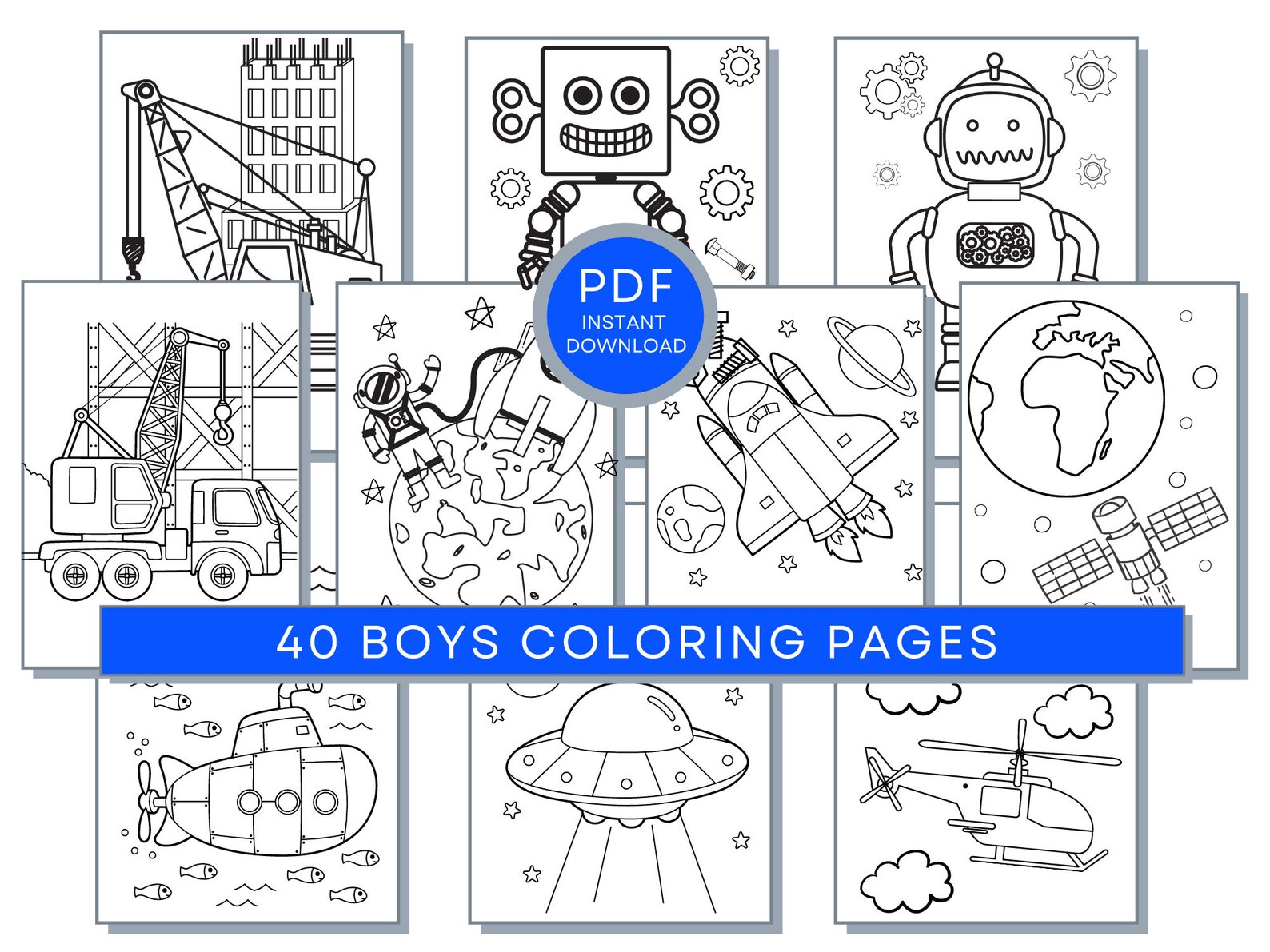 40 Boys Coloring Pages: Coloring for Boys, Printables Pages for Boys ...