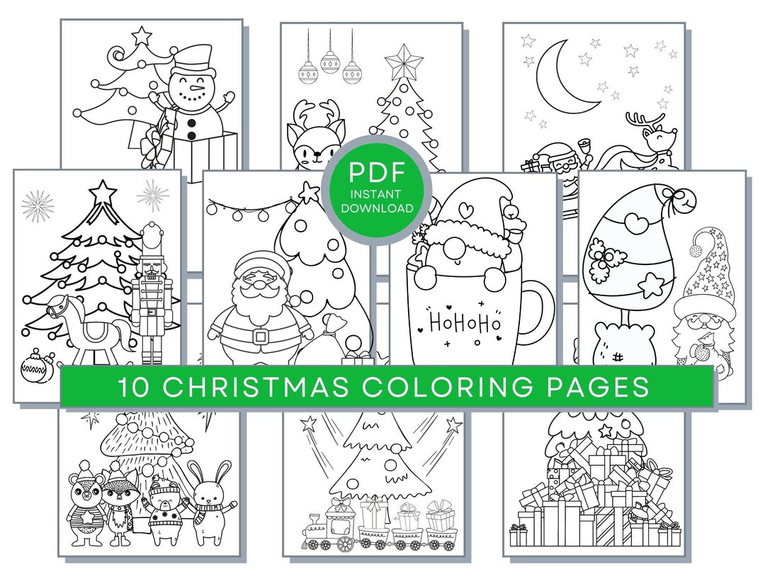 Christmas Coloring Pages, PDF Coloring Christmas Printables, Winter ...