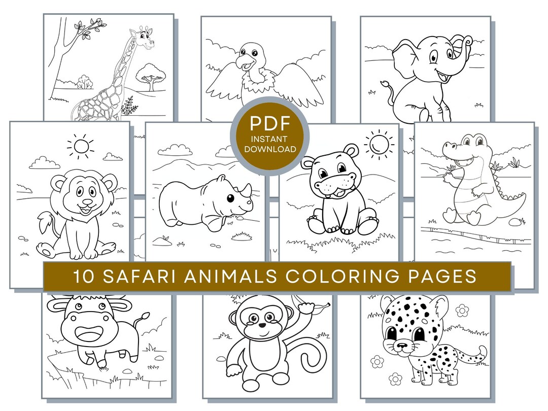 Safari Animals Coloring Pages, Safari Animals Printables, Safari ...