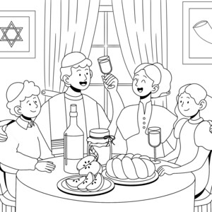 Rosh Hashanah Coloring Pages for Kids, Rosh Hashanah Printables, Rosh ...