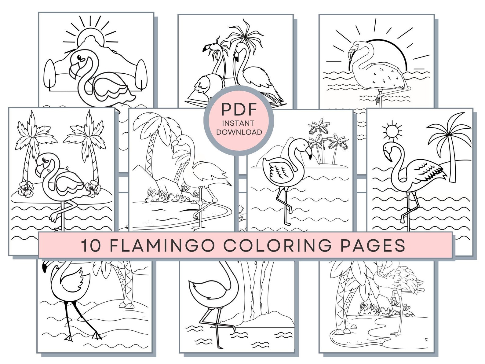 Flamingo Coloring Pages, Flamingo PDF, Flamingo Printables, Flamingo ...